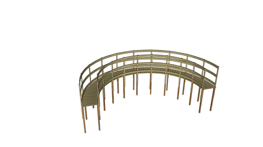 Curved Boardwalk with Rails | 3D Warehouse