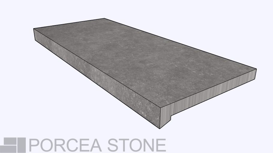 Porcea Silver L-Coping 34x80xH5 cm (~14x32xH2) | 3D Warehouse