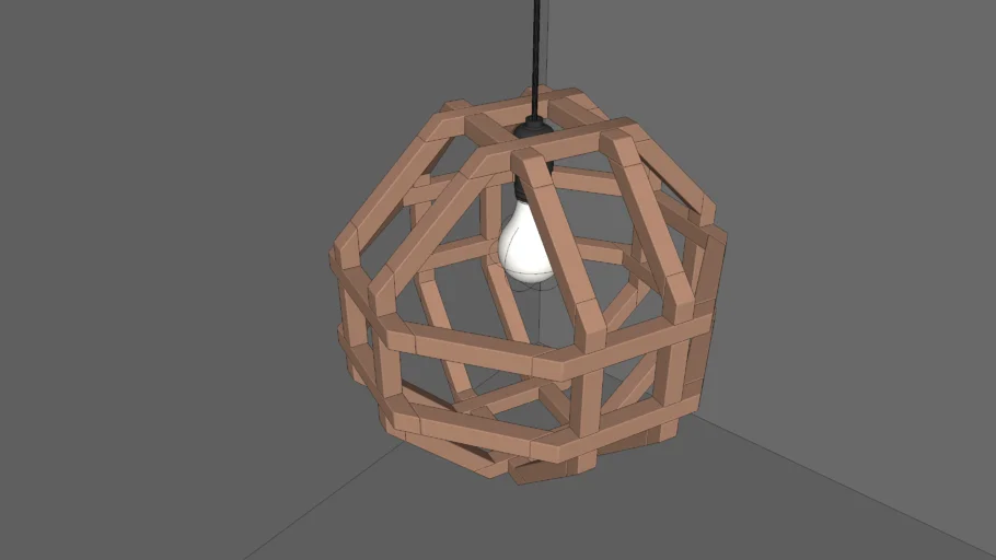 wooden light with bulb | 3D Warehouse