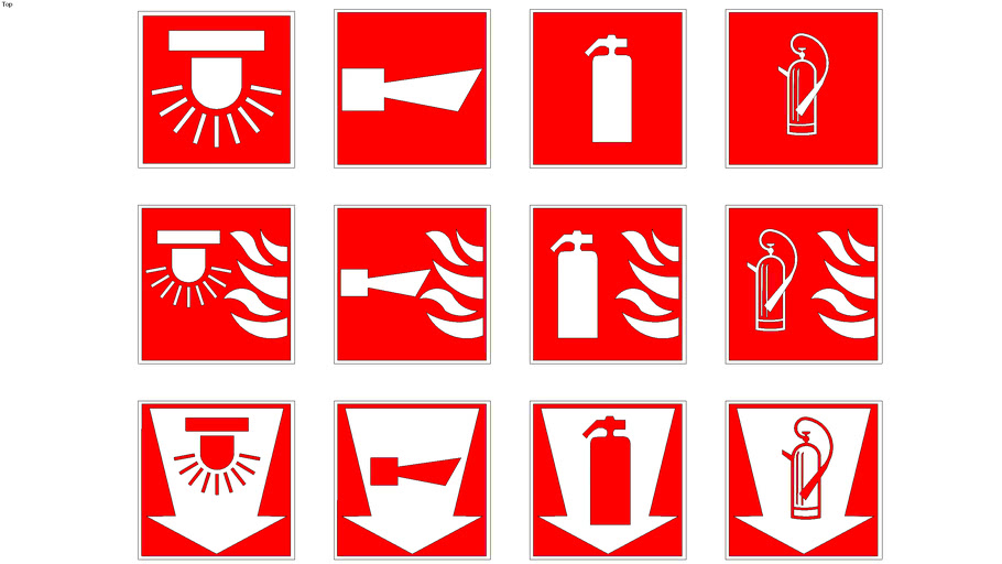 Brandbestrijdings pictogrammen | 3D Warehouse