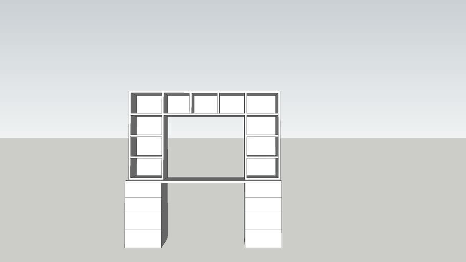 New Modern Computer desk with book shelfs | 3D Warehouse