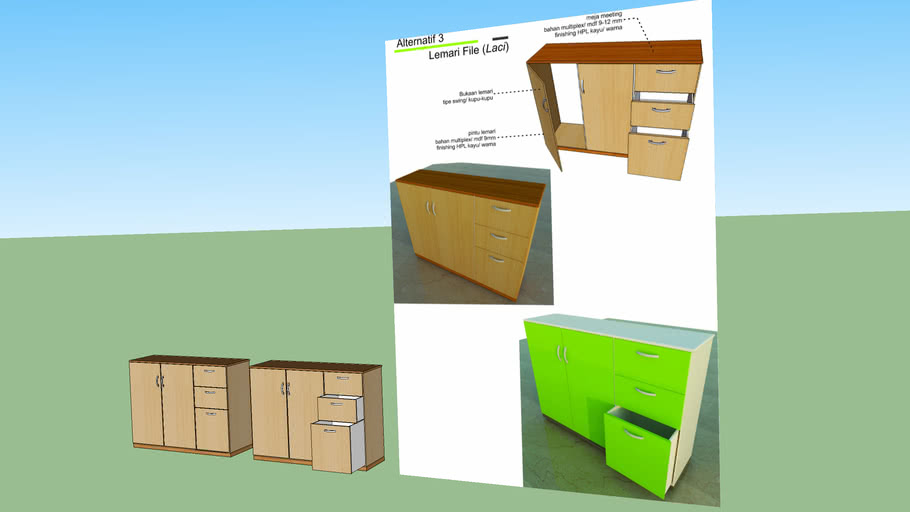 Office Cabinet_Filing Cabinet_Rak Dokumen_Lemari Dokument_Laci | 3D ...