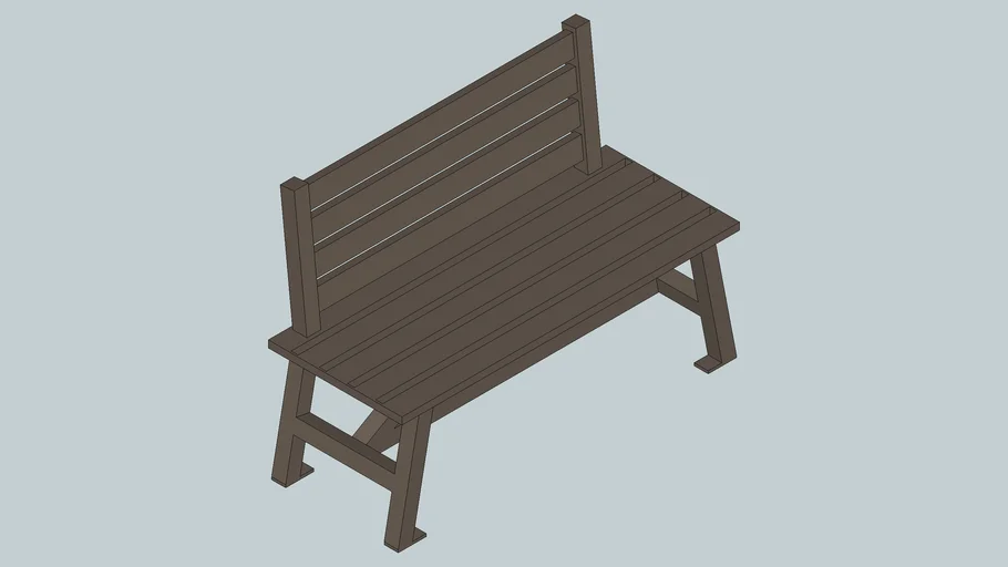 Breakwater 4' Bench with Back | 3D Warehouse