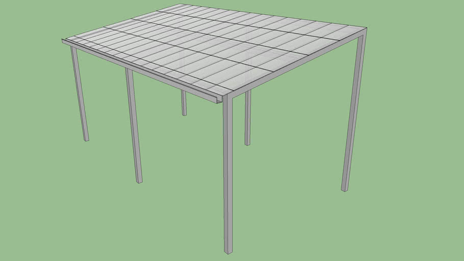 Metal frame with polycarbonate roof | 3D Warehouse