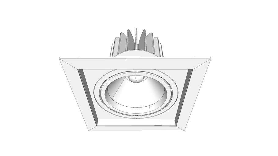 Spot de Embutir LED Quadra Simples - 35w - 10° / 24° / 36° | 3D Warehouse
