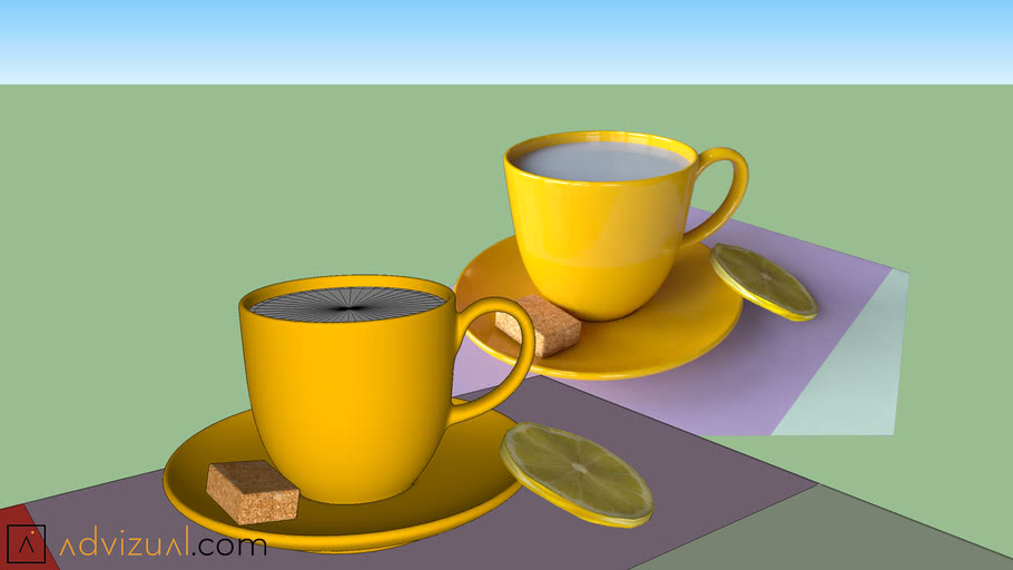 Yellow cup of milk | 3D Warehouse