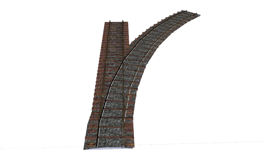 Train Track N Gauge Straight Switch Curve 45 Right.skp (737 kb) | 3D ...