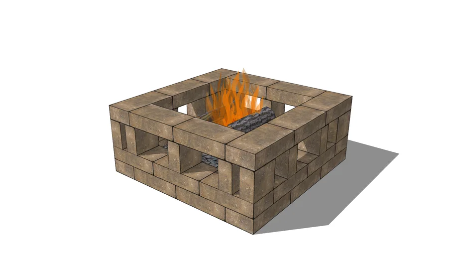 Firepit - Square - Open Sides | 3D Warehouse