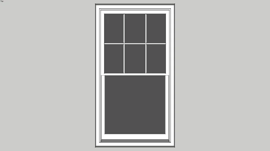 Double-hung window 35 in. x 63 in. with mullions.skp (27 kb) | 3D Warehouse