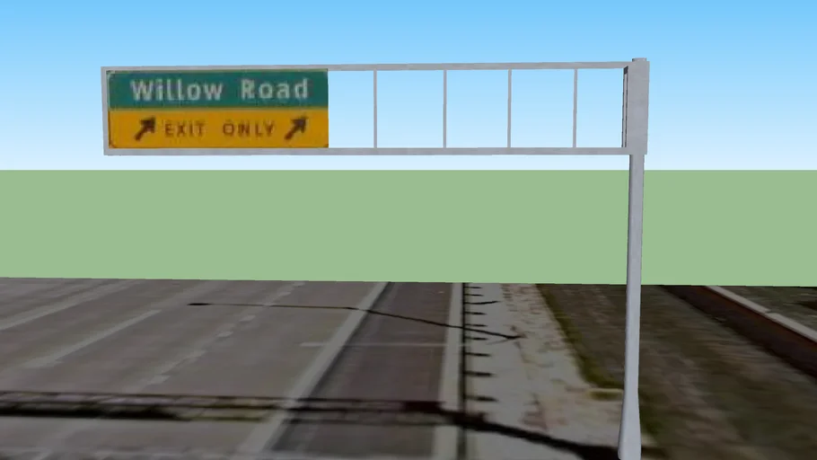 Willow Road (Exit Only) Sign I-294 | 3D Warehouse