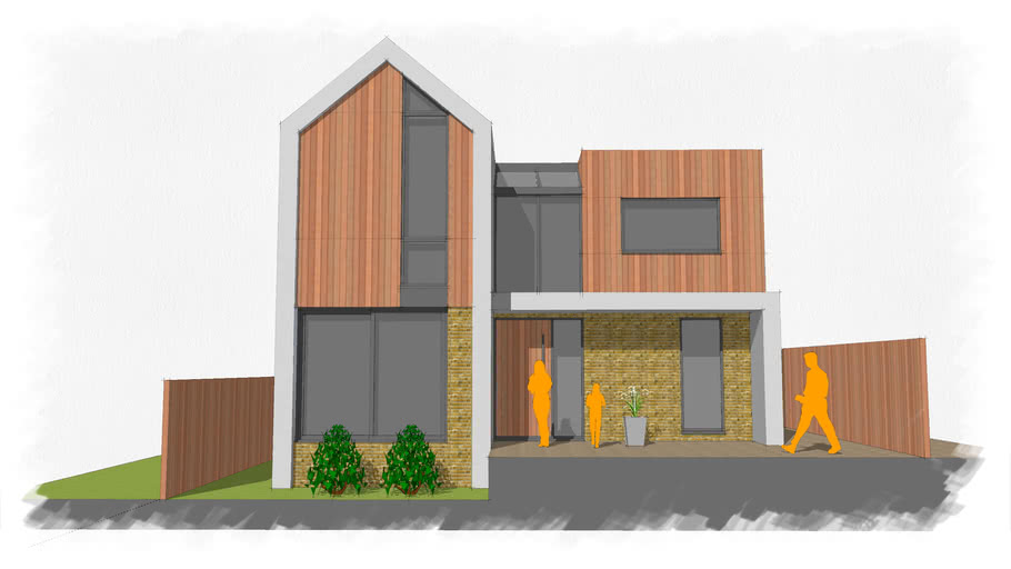 Modern House Front Elevation | 3D Warehouse