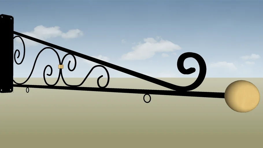 52' Triangle Scroll Blade Sign Bracket | 3D Warehouse