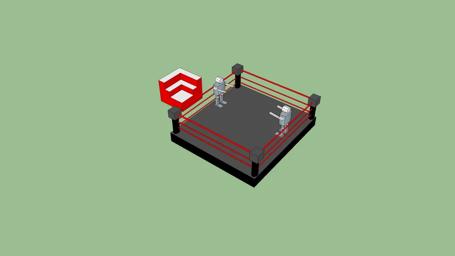 SketchUp logo 3D and boxing ring with robots | 3D Warehouse