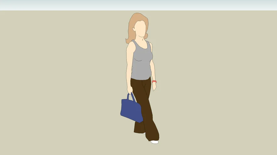 2D Woman with handbag | 3D Warehouse