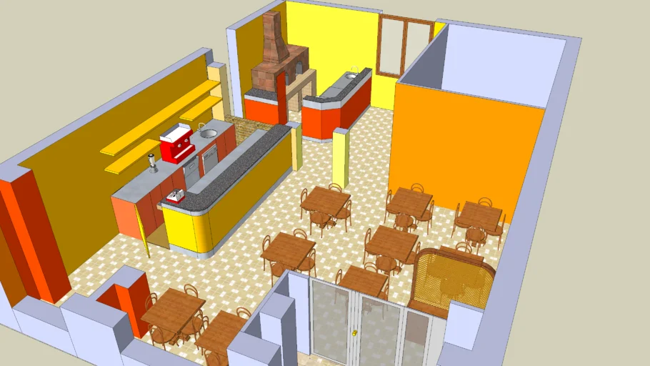 Layout of a bar/pizzeria | 3D Warehouse