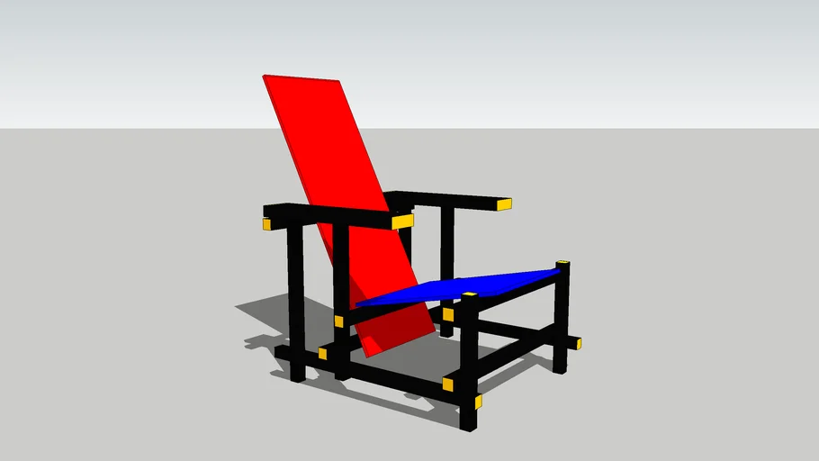 Red and Blue Chair - Gerrit Rietveld | 3D Warehouse