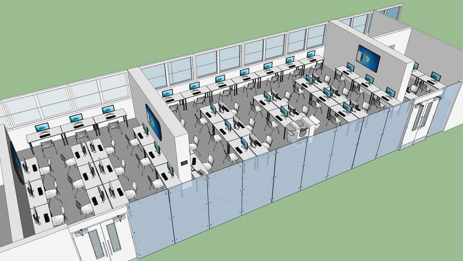 Teaching Space - Computer room with AV monitors | 3D Warehouse