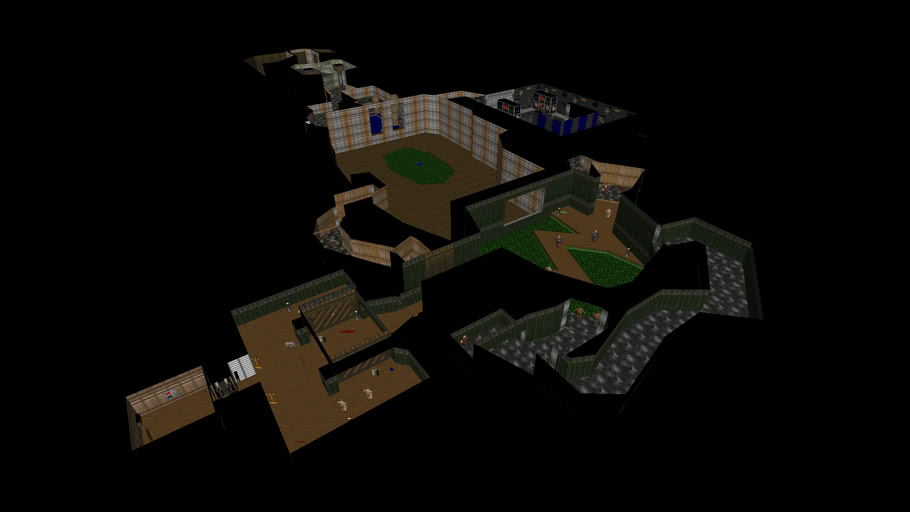 Doom level E1M1 - semi transparent version | 3D Warehouse