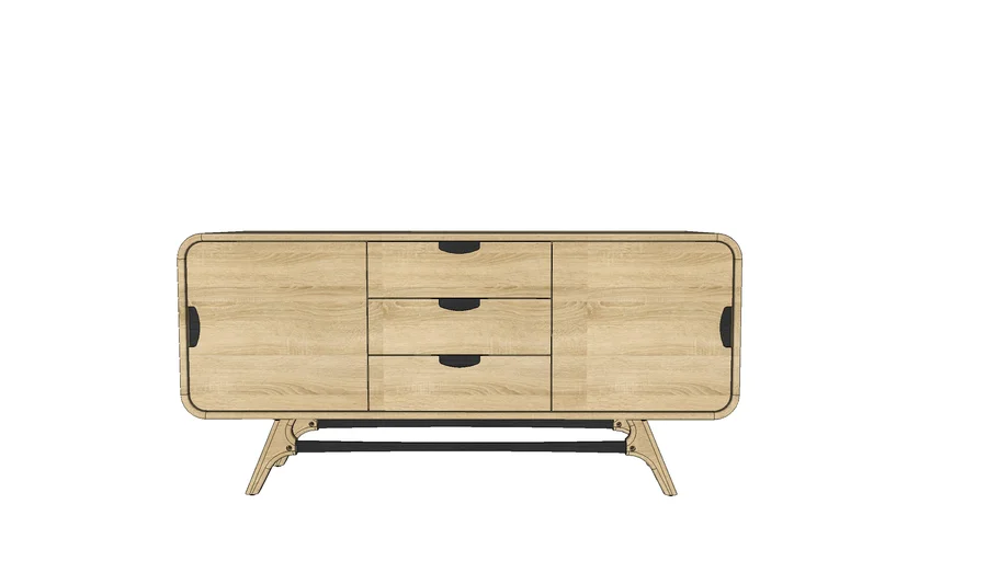 FLOW SIDEBOARD 165CM, 2 DOORS | 3D Warehouse