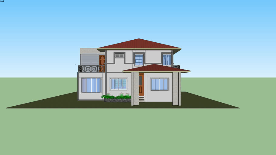 two storey RCC building with portico | 3D Warehouse