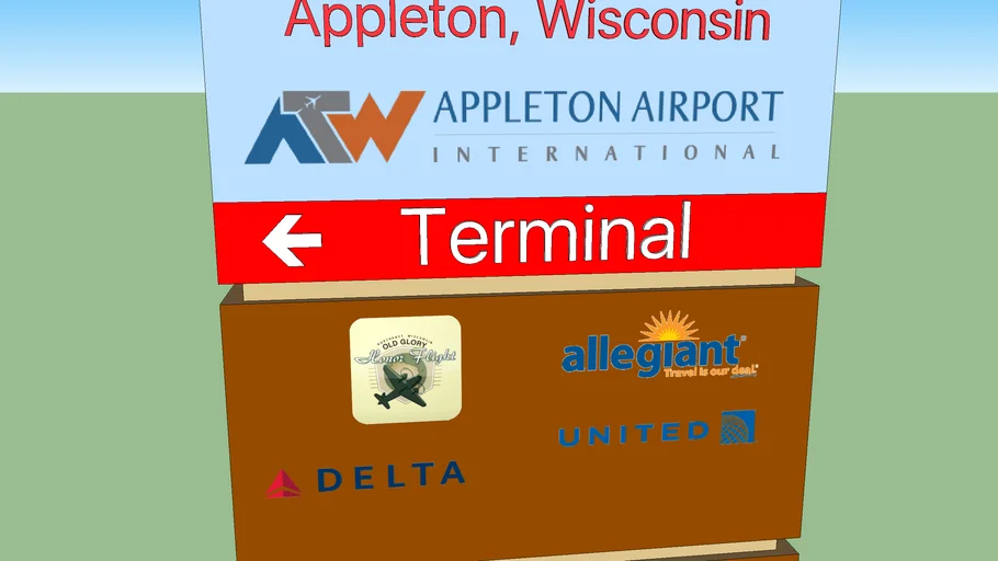 Appleton International Airport front sign | 3D Warehouse