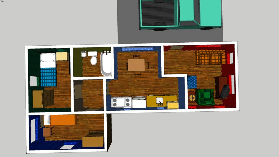 simple flat interior | 3D Warehouse