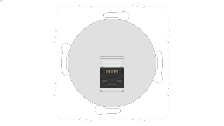 Odace RJ45 infraplus data socket, Category 5e, unshielded, white | 3D ...