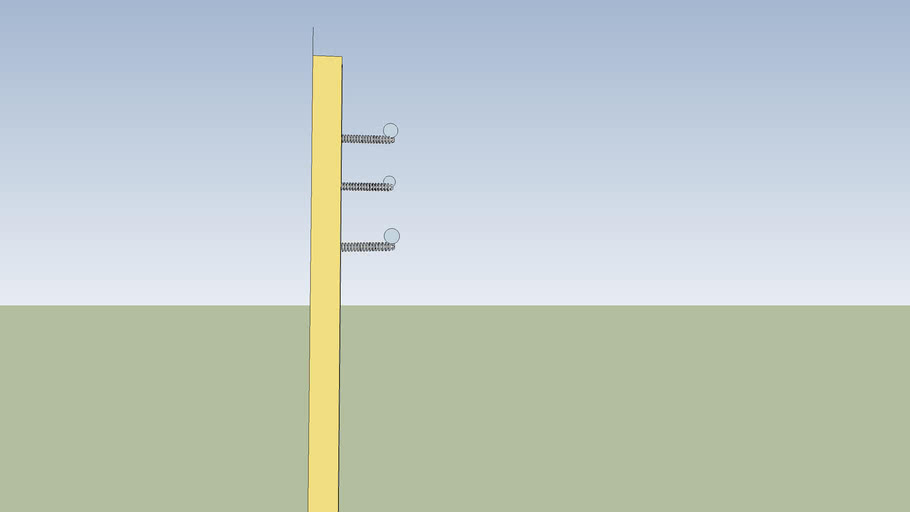 3 coil concrete square power line pole | 3D Warehouse