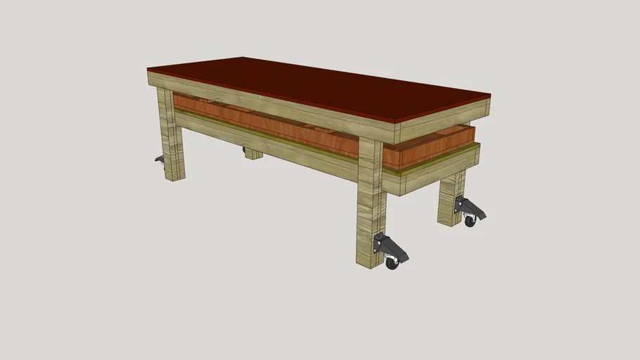assembly bench with work table | 3D Warehouse