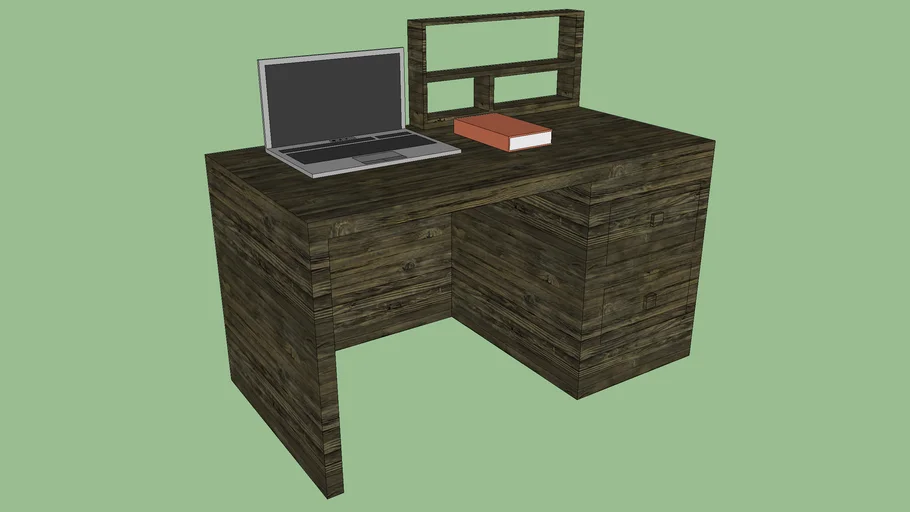 Desk with laptop | 3D Warehouse