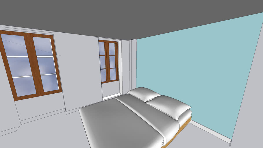 Lit 160x200cm scandinave | 3D Warehouse