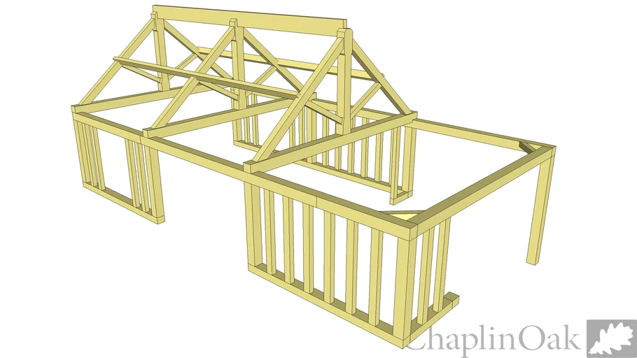 King post oak frame | 3D Warehouse