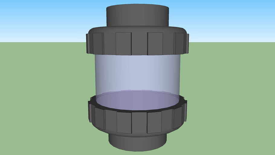 DN40 / d50 1 1⁄2' PVC Cone Check Valve S6 - Transparent Body | 3D Warehouse