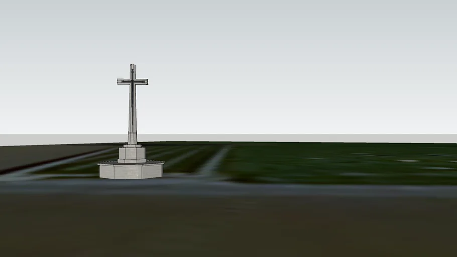 the cross of sacifice at hop store military Cemetery | 3D Warehouse
