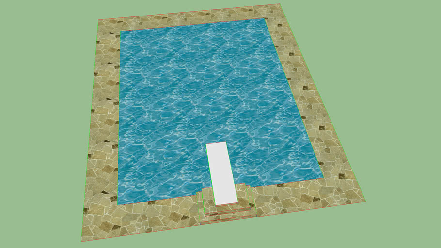 Stone Pool with Diving Board | 3D Warehouse