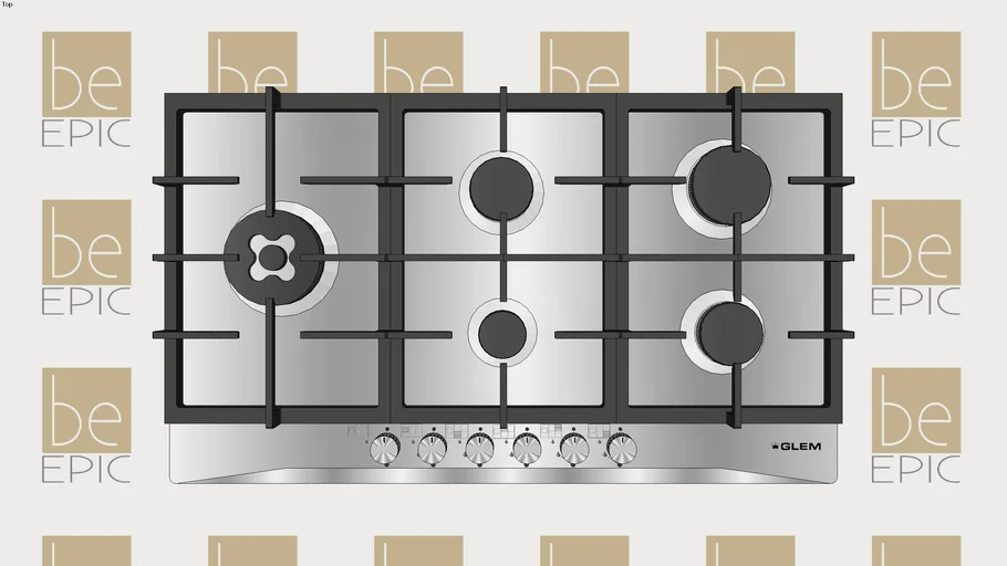 Cooktop 5 Bocas á Gás Matrix Semiprofissional 90cm Glem MGBP - 220V ...