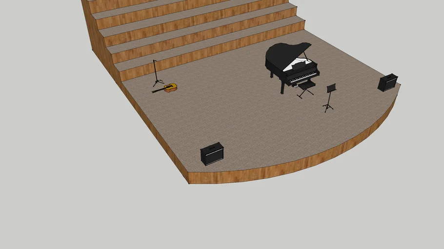 Stage with instruments | 3D Warehouse
