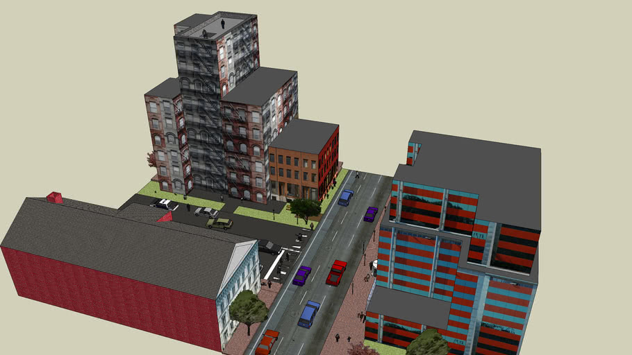 Streetscape with crossing | 3D Warehouse