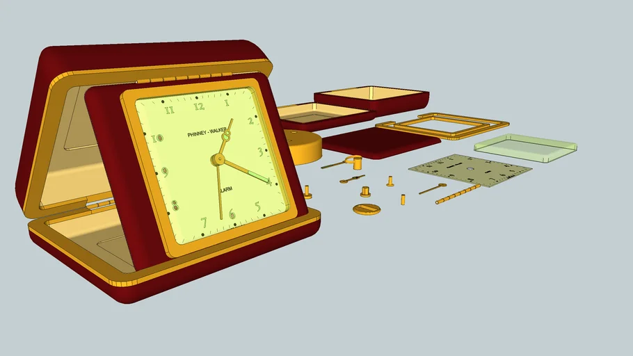 Phinney-Walker Travel Alarm Clock with Components (Filled) | 3D Warehouse