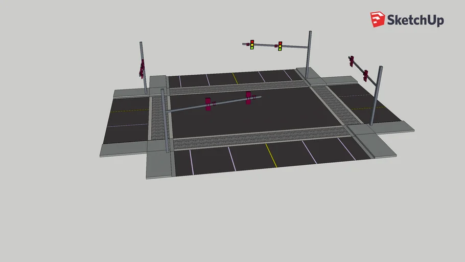 4 Way Intersection -- 2 + 4 | 3D Warehouse