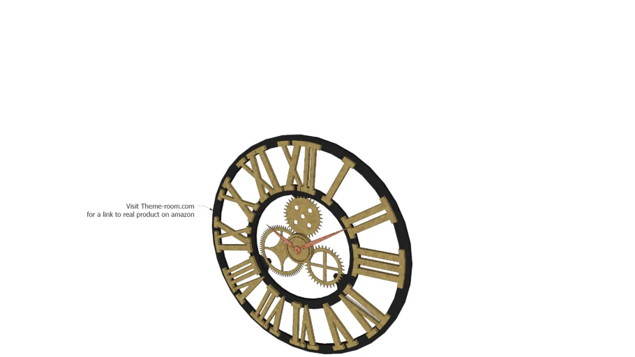Retro Gear wall Clock Industrial Loft | 3D Warehouse