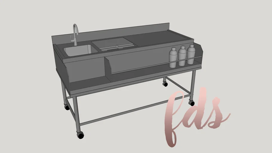 COCTAIL STATION BAR STAINLESS #coctailbar #stainlesstable #bar | 3D ...