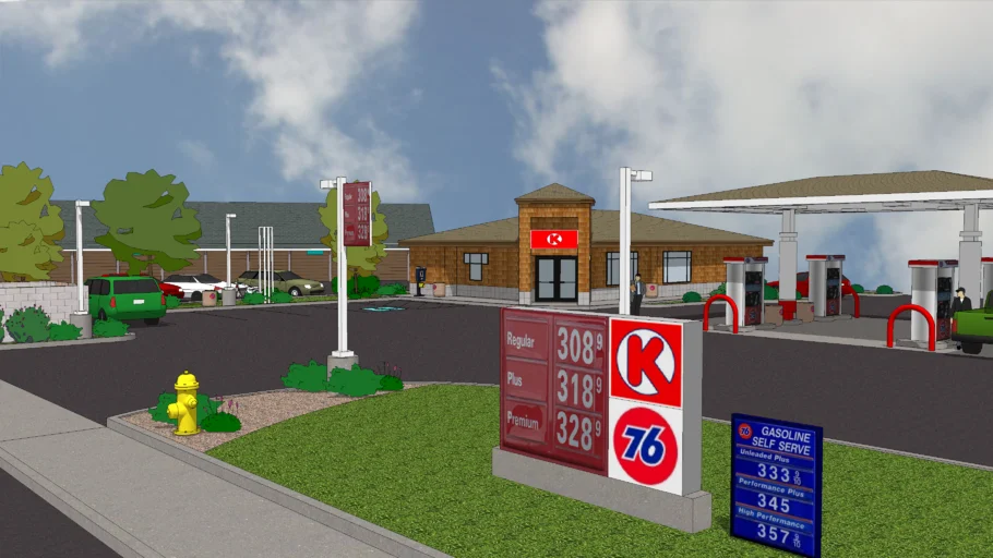 Gas Station Rendering. | 3D Warehouse