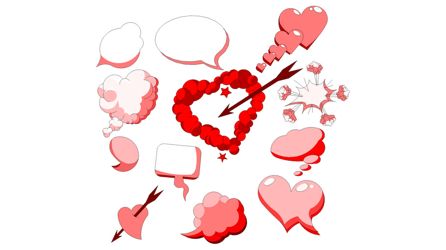 Valentine speech bubbles | 3D Warehouse