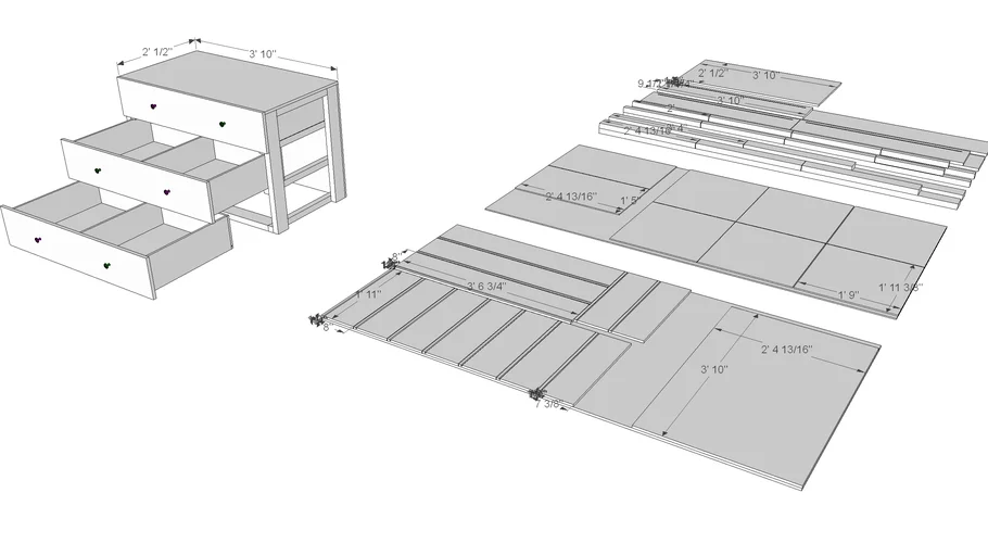 Keegans Second Dresser Layout for BOM | 3D Warehouse