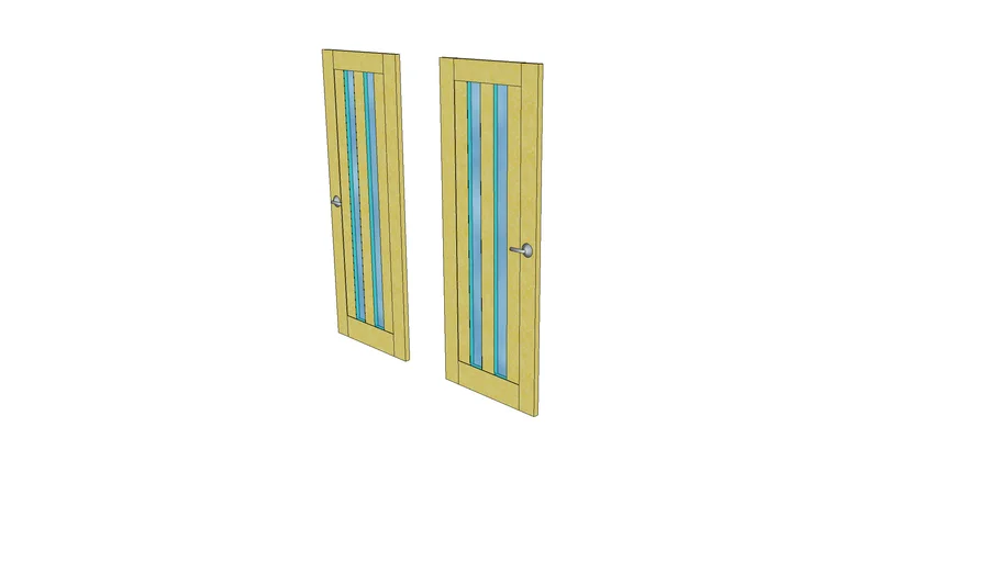 Inner Door 3 with glass and door handles | 3D Warehouse