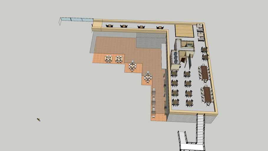 Restaurant and patio - interiors | 3D Warehouse