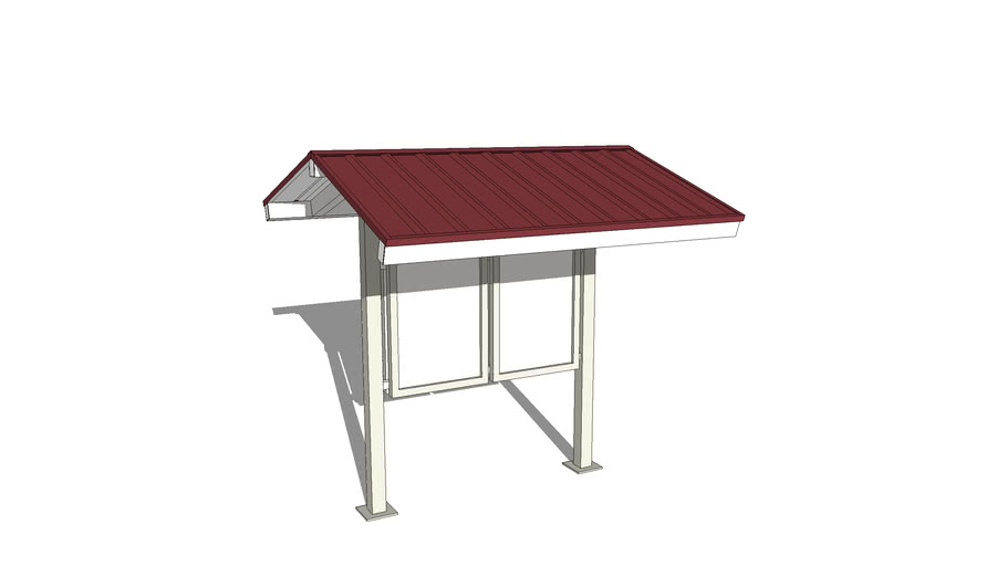 Kiosk - Two Post - Gable Top 10' x 10' | 3D Warehouse