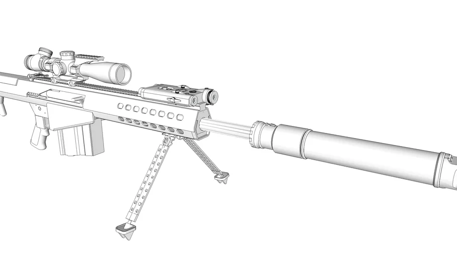 Barrett M82CQ Suppressed | 3D Warehouse