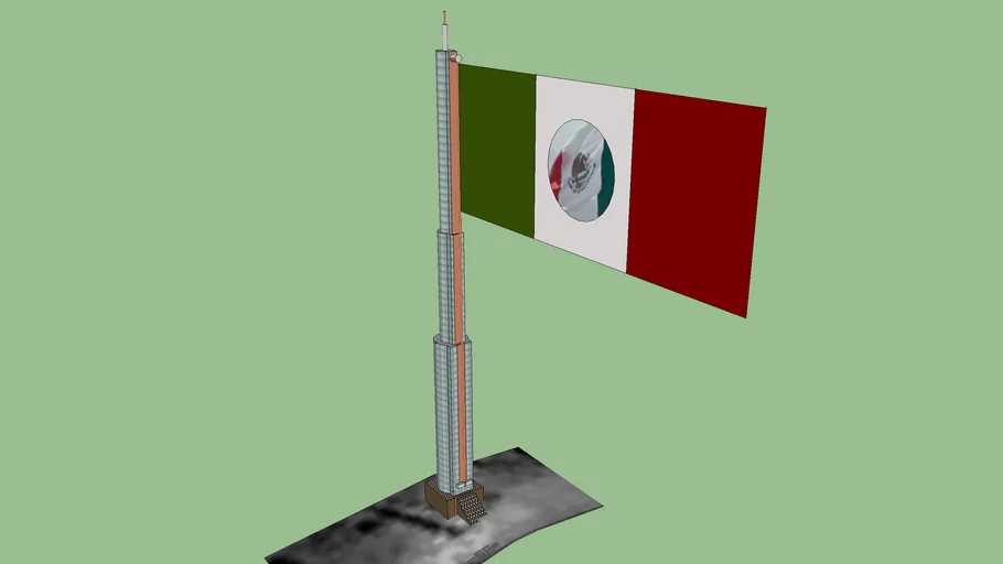 Mexico flag Pachuca. * Bandera Méxicana en Pachuca. | 3D Warehouse